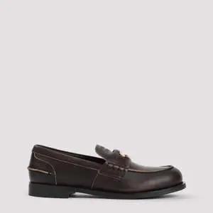 Miu Miu Leather Loafers - Brown