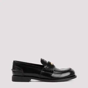 Miu Miu Brushed Leather Penny Loafers - Black