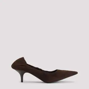 Miu Miu Nappa Leather Gathered Pumps - Brown