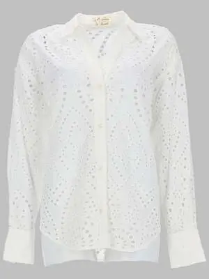 MC2 SAINT BARTH Elegant Broderie Anglaise Blouse - White