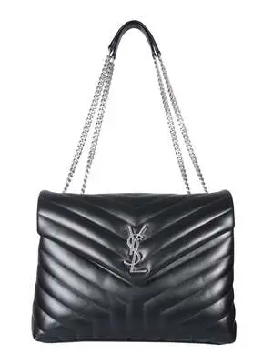 Saint Laurent Medium Shoulder Bag In Calf Leather - Black