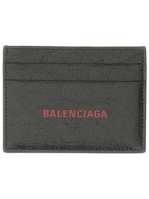 Balenciaga Leather Card Holder - Black