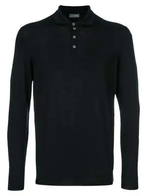 DRUMOHR Long Sleeve Knit Polo Shirt - Multicolour