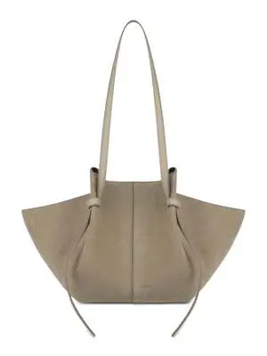Yuzefi Structured Suede Tote Bag - Beige