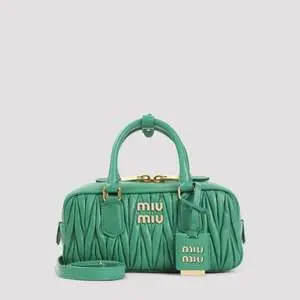 Miu Miu Mini Leather Handbag 24cm X 10cm X 8cm - Green