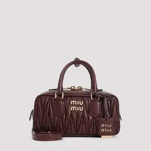 Miu Miu Quilted Lamb Leather Mini Handbag - Red