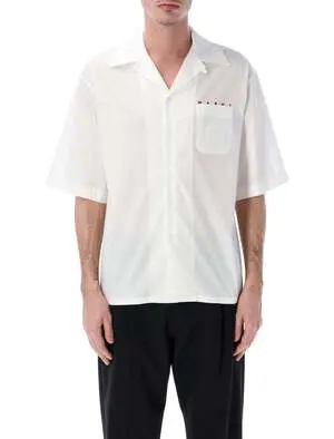 Marni Organic Poplin Bowling Shirt With Hidden Logo - White