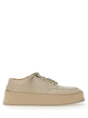 Marsèll Pebbled Leather Platform Derby Shoes - Beige
