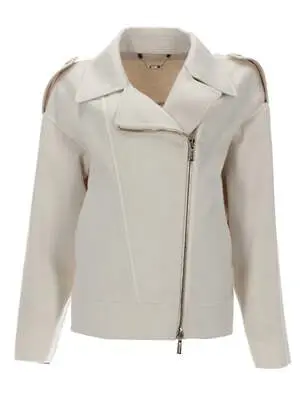 MOORER Asymmetrical Zip Short Jacket