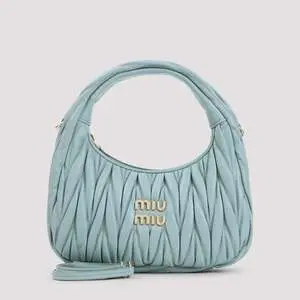 Miu Miu Mini Wander Matelassé Hobo Handbag 24cm - Green