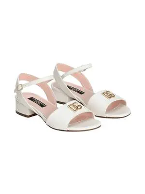 Dolce & Gabbana Calfskin Sandals With Dg Logo - White