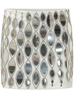 DES_PHEMMES Embellished Mini Skirt - Ice