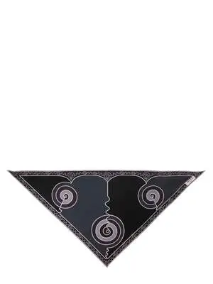 Emilio Pucci Astro Print Triangle Silk Scarf - Black
