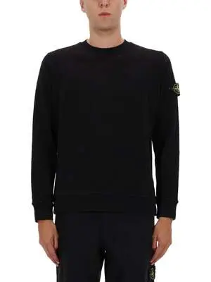 Stone Island Cotton Crewneck Sweatshirt - Black