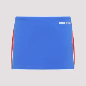 Miu Miu Logo Stripe Mini Skirt - Multicolour