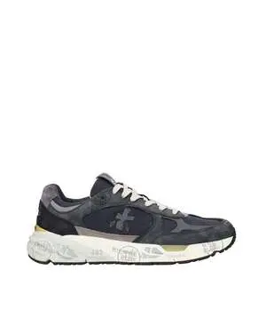 Premiata Low-top Sneakers With Mixed-material Upper And Cushioned Midsole - Blue