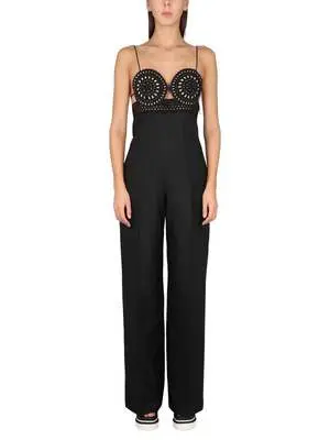 Stella McCartney Linen Blend Sangallo Bustier Jumpsuit - Black