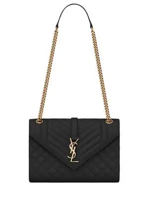 Saint Laurent Mini Chic Leather Bag With Adjustable Chain Height 17.5 Cm - Nero