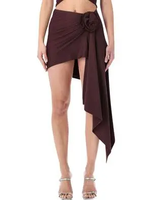 Magda Butrym Asymmetrical Draped Swim Miniskirt - Purple