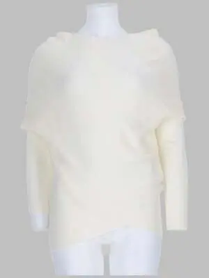 P.a.r.o.s.h Asymmetric Draped Wool Knit Sweater - White
