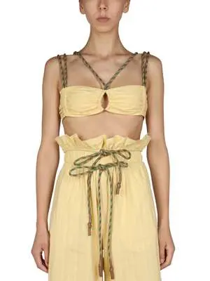 MIISTA Strappy Crop Top With Contrasting Trekking Straps - Yellow