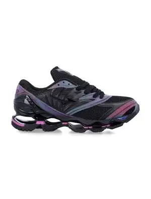 Mizuno Wave Print Sneakers With Floral Embroidery - Blue