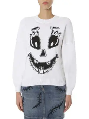 Moschino Crew Neck Sweater With Graphic Print
