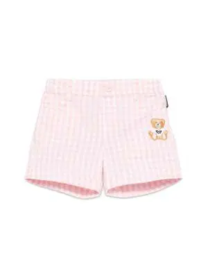 Moschino Gingham Teddy Bear Appliqué Shorts