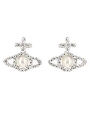 VIVIENNE WESTWOOD Orb Pearl Stud Earrings - Silver