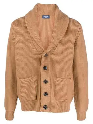 DRUMOHR Shawl Collar Ribbed Knit Cardigan - Multicolour