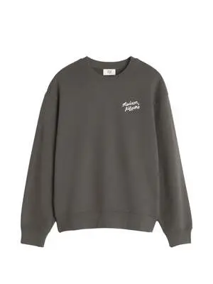 Maison Kitsuné Crewneck Sweatshirt With Embroidered Logo - Beluga