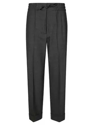 PAROSH Wool Trousers With Drawstring - Nero