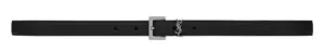 Saint Laurent Thin Belt In Grained Leather - Black