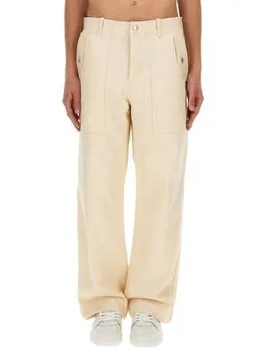 Maison Kitsuné Workwear Cotton Trousers - Ivory
