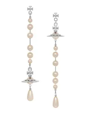 VIVIENNE WESTWOOD Elegant Brass Mini Earrings - Silver