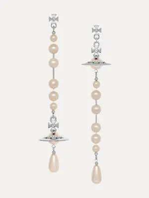 VIVIENNE WESTWOOD Orb Pearl Drop Earrings - Silver