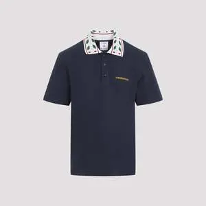 Casablanca Organic Cotton Pique Polo For Fw26 - Blue