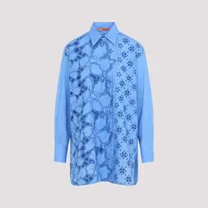 Ermanno Scervino Cotton Shirt With Floral Applique