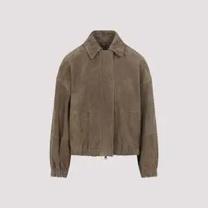 Brunello Cucinelli Suede Zip-up Jacket - Brown