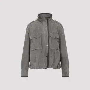 Brunello Cucinelli Suede Jacket - Grey