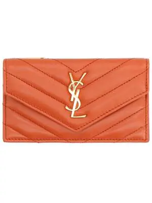 Saint Laurent Luxe Leather Card Holder Mini - Red
