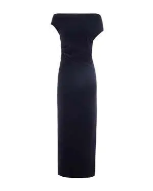 PAROSH Off-the-shoulder Ruched Maxi Dress - Blu