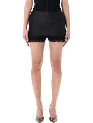 Magda Butrym Fitted Mini Skirt Shorts With Ruched Detail - Black