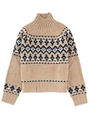 MC2 SAINT BARTH Myra Donegal Wool Blend Fair Isle Turtleneck Sweater - Multicolour