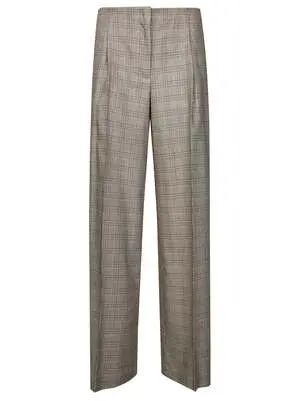 8PM Wide-leg Tartan Trousers