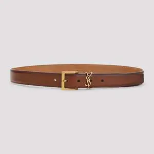 Saint Laurent Cassandre Belt In Smooth Leather - Red