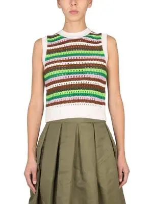 DEPARTMENT 5 Striped Wool Crochet Top