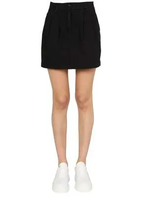 DEPARTMENT 5 Front Button Closure Belted Skirt - Black