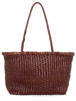 Dragon Diffusion Small Woven Leather Tote - Brown