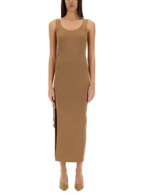 Michael Kors Slim Fit Stretch Wool Blend Camisole Dress - Beige